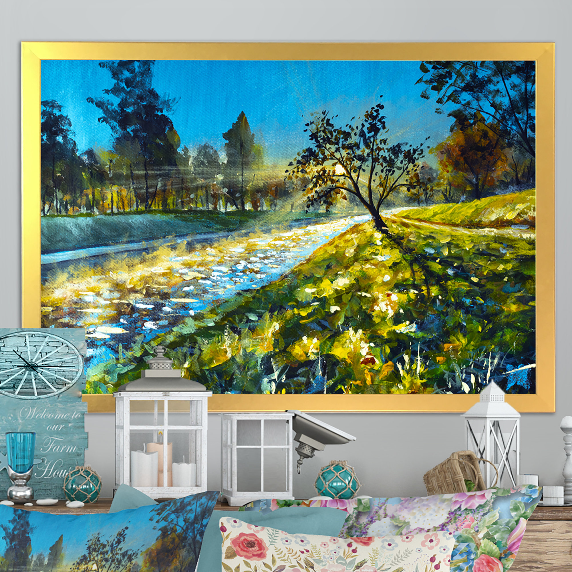 Winston Porter Sunsert On Forest Nature Painting - Traditional Canvas ...