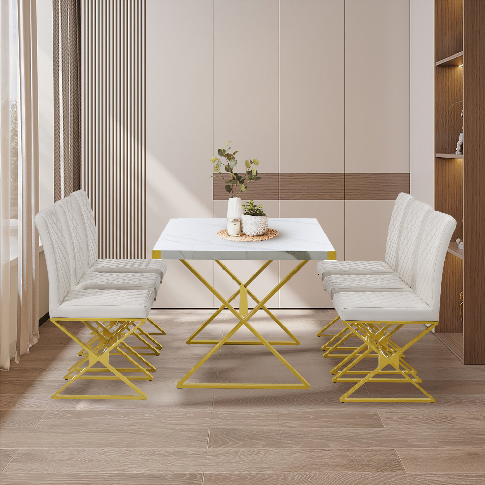 Mercer41 Revansh 7 - Piece Double Pedestal Dining Set - Wayfair Canada