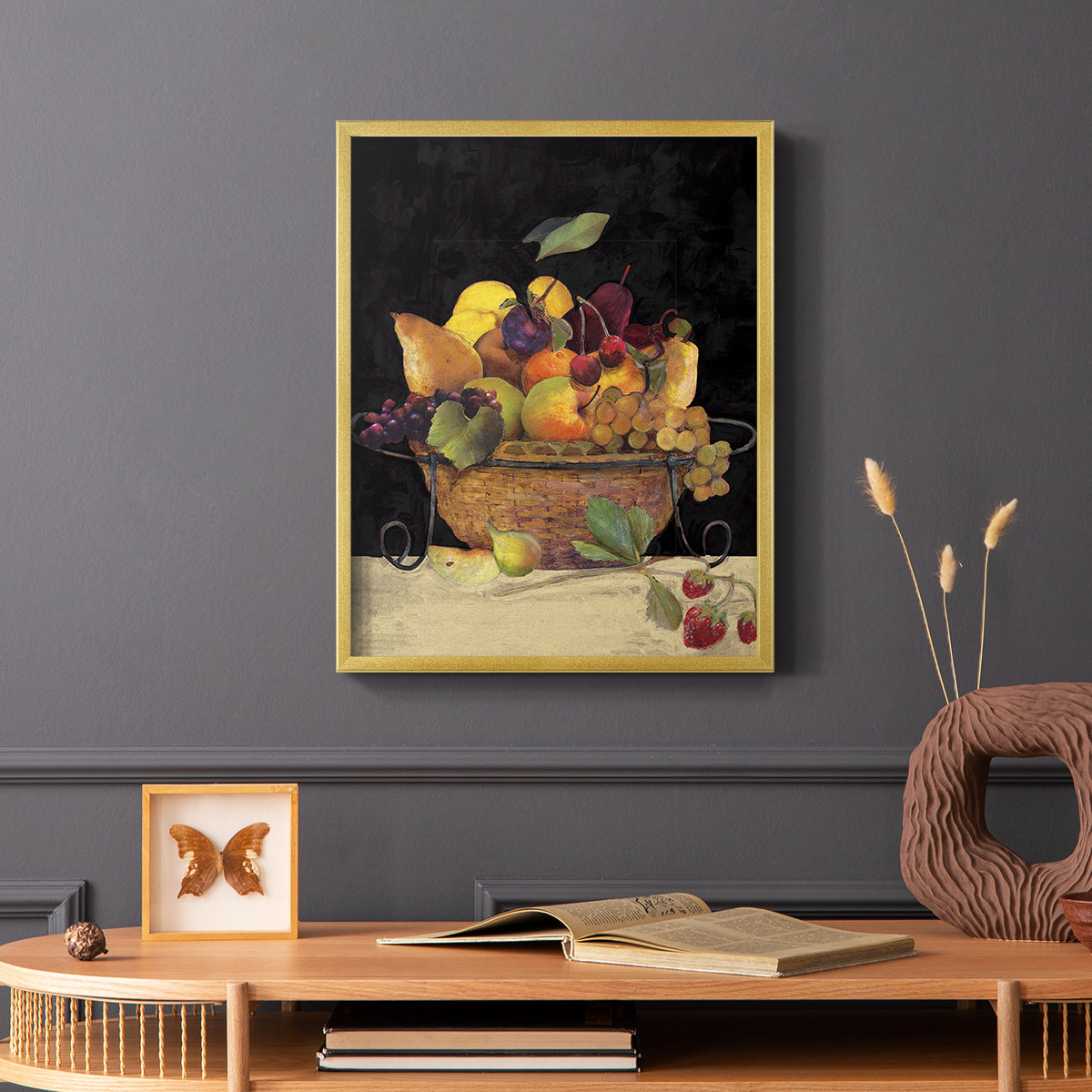Winston Porter Fruit Basket II Revisit Framed Print - Solid Wood | Wayfair