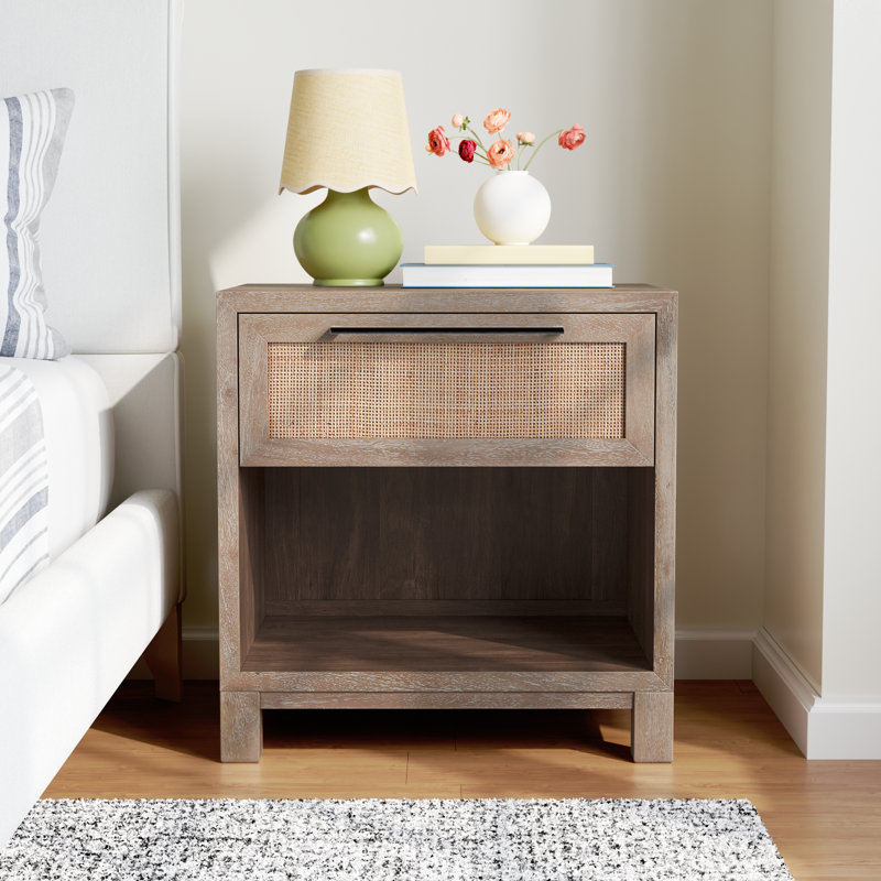 Birch Lane™ Cara 1 - Drawer Cane Nightstand | Birch Lane