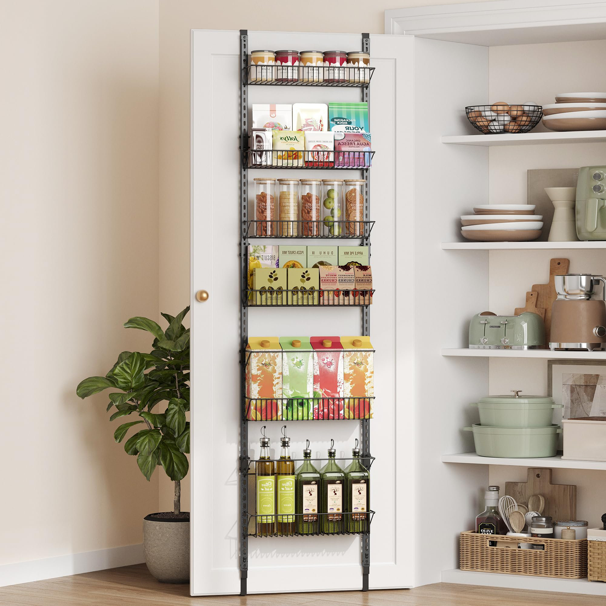 Mint Pantry® Over The Door Pantry Organizer, 6-Tier Pantry Organizers ...