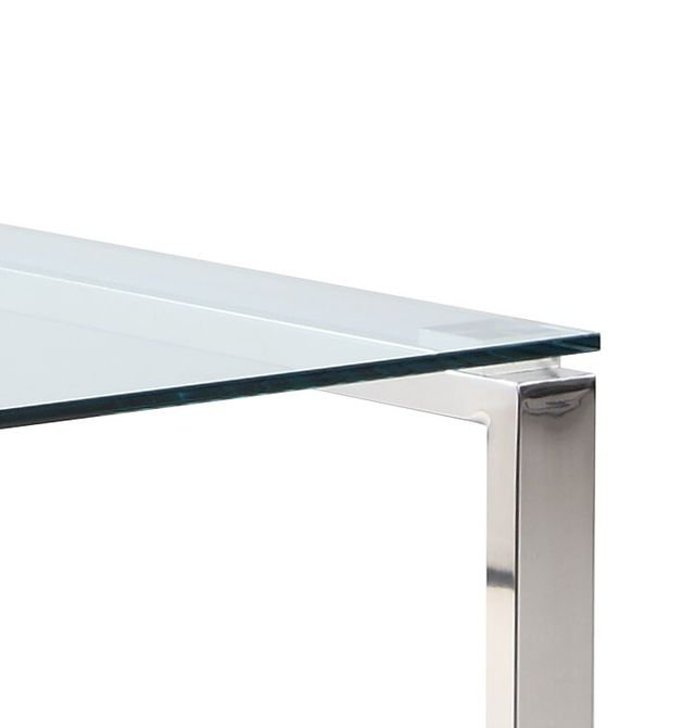 Orren Ellis Darleene Small Glass Desk w/ Glass Top and Steel Base | Wayfair
