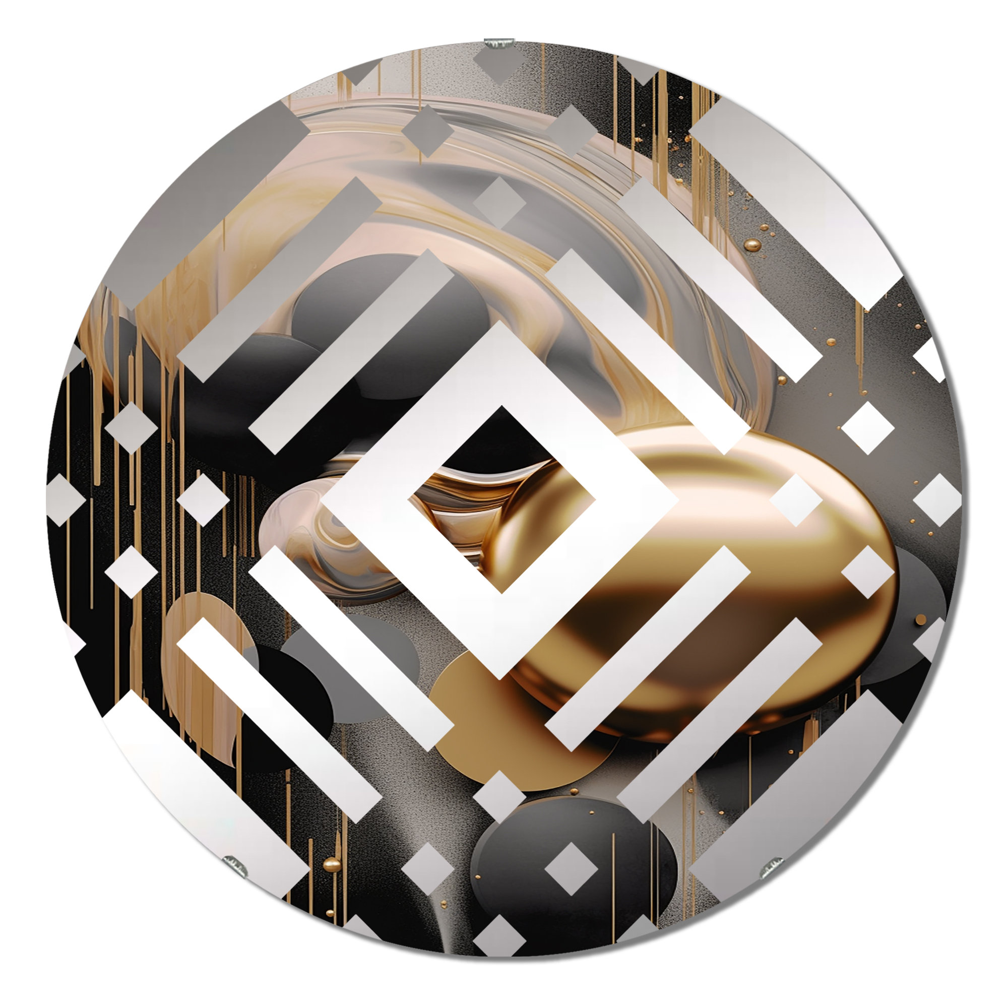 East Urban Home Gold And Black Mystic Múlange VI - Diamond Decorative ...