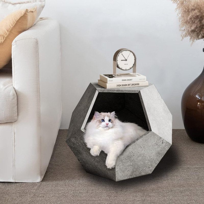 17 Stories Modern multifunctional end table can be used as a cat litter ...