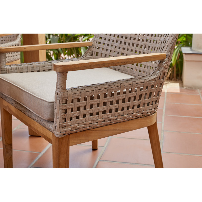 Winston August Teak & All-Weather Weave Patio Dining Chairs | Wayfair
