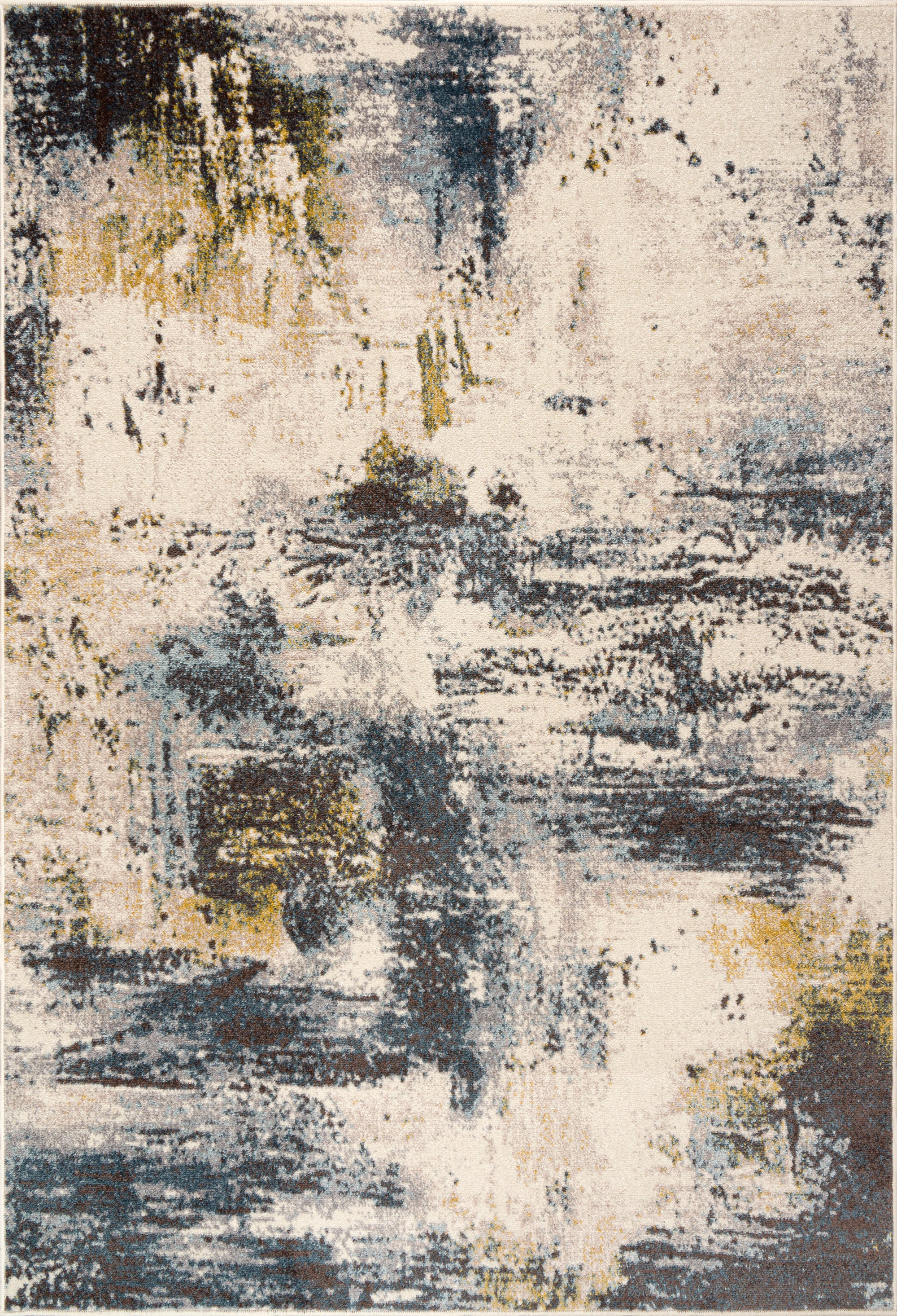 17 Stories Ladole Rugs Beige Blue Mustard Brown Multicolor Abstract ...