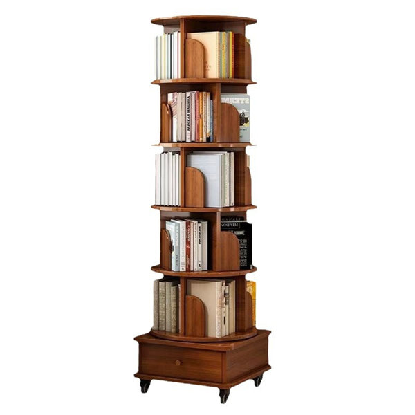 Millwood Pines 6-Layer Rotating Bookshelf Floor-Standing Bookcase ...