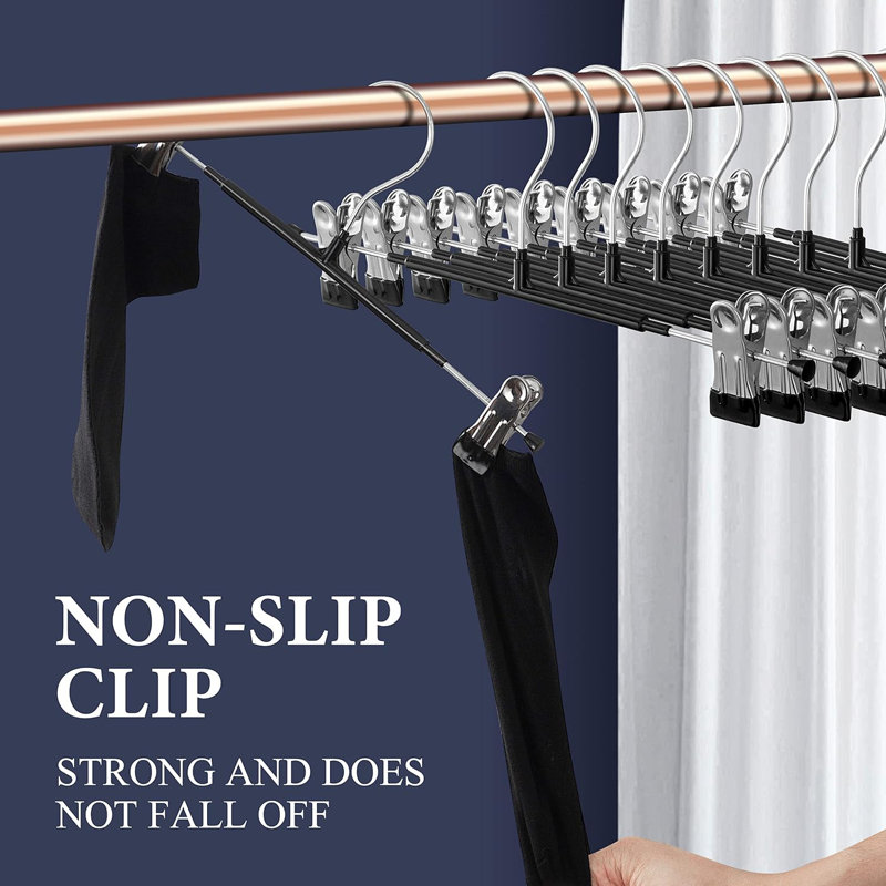 Rebrilliant Messing Metal Non-Slip Hangers With Clips | Wayfair