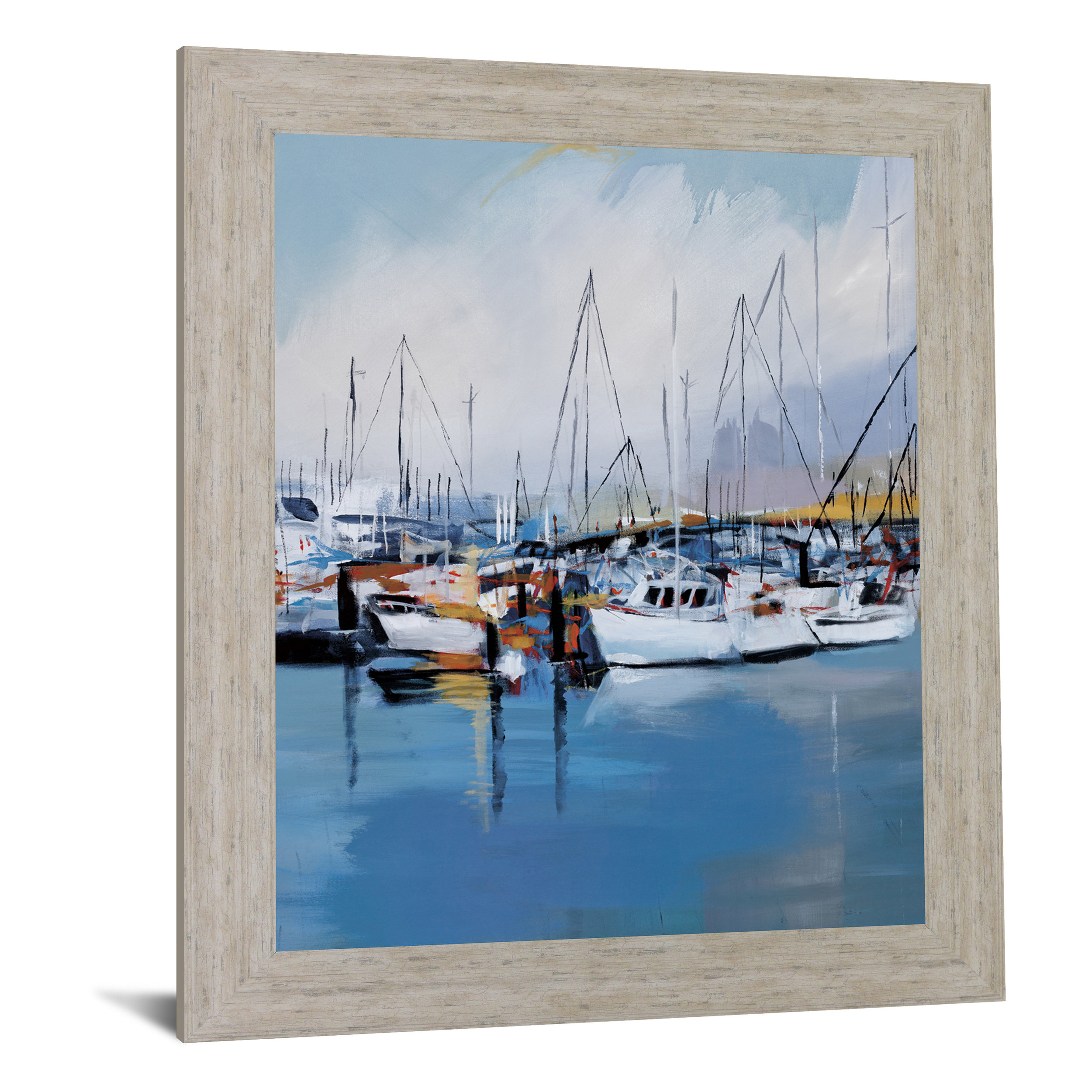 Breakwater Bay Quay Serenity Wall Art - 28" x 34" - Ivory Bliss Frame ...