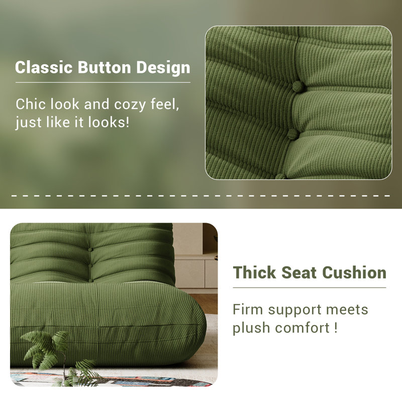 Trule Abbie 51.5'' Loveseat Sofa Lazy Sofa Bean Bag Sofa Floor Chair ...