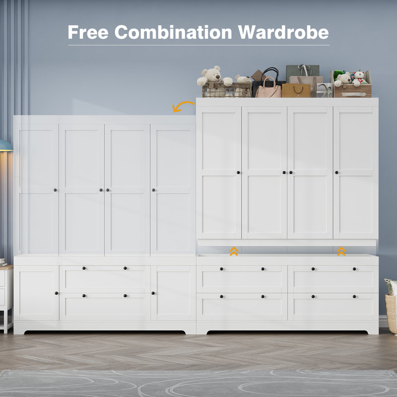 Latitude Run® Extra-Large Modular Wardrobe Armoire With Hanging Rods ...
