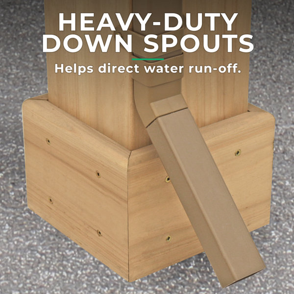 Yardistry 12' x 14' Meridian Gazebo Rain Gutter Kit Durable PVC ...