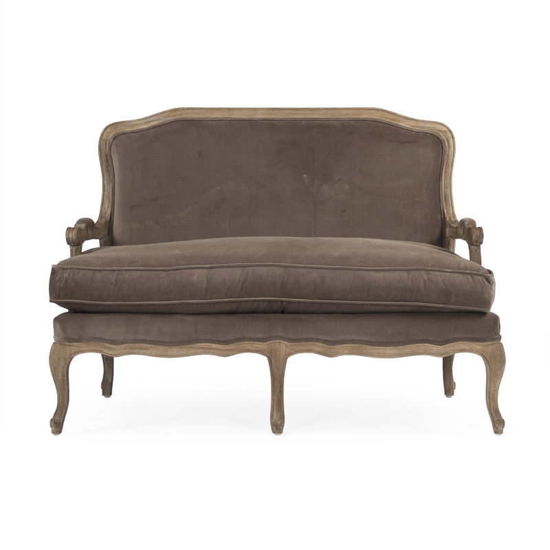 One Allium Way® Emelie 49" Velvet Recessed Arm Settee | Wayfair