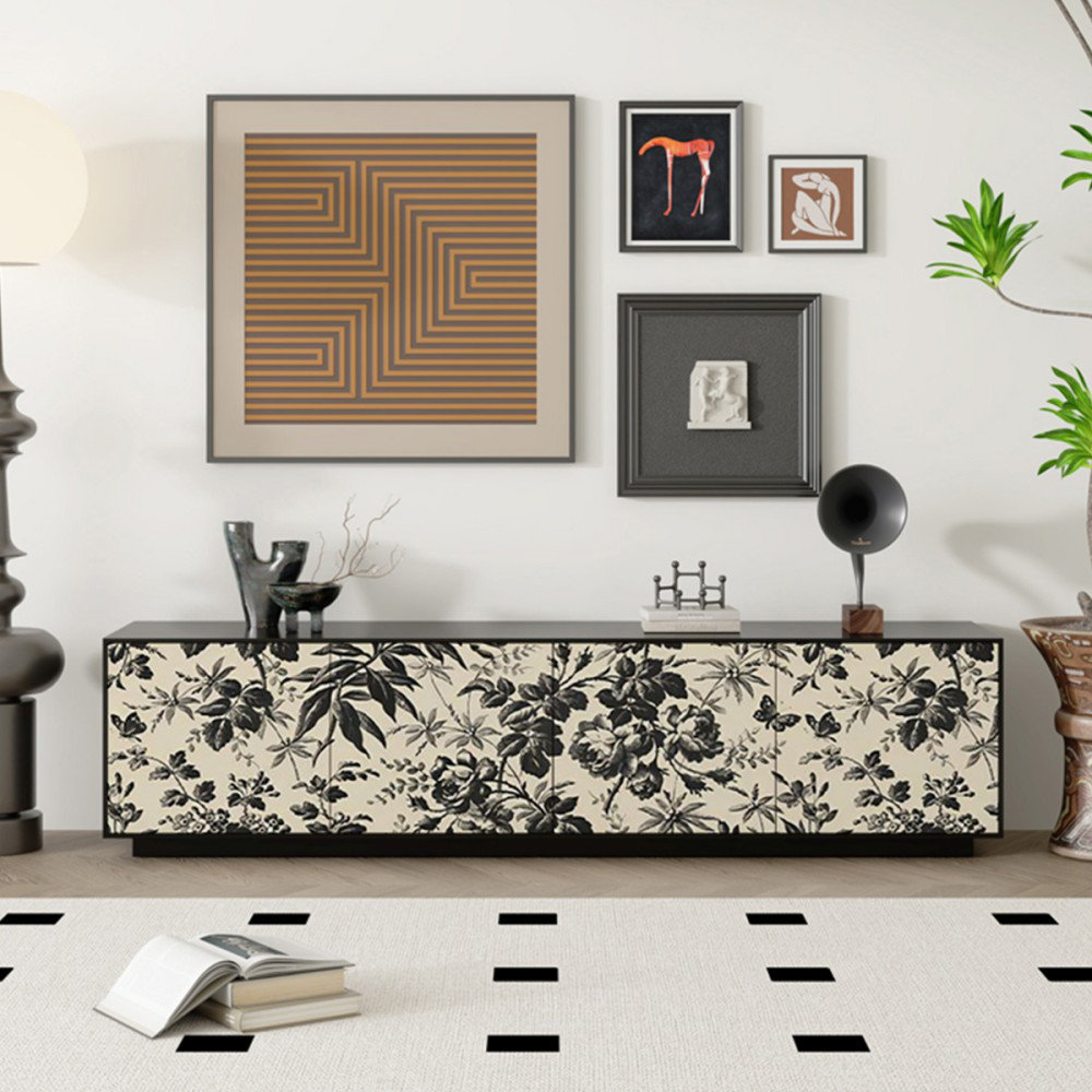 Decordreamss 86.61" Black Solid Wood TVStands - Wayfair Canada