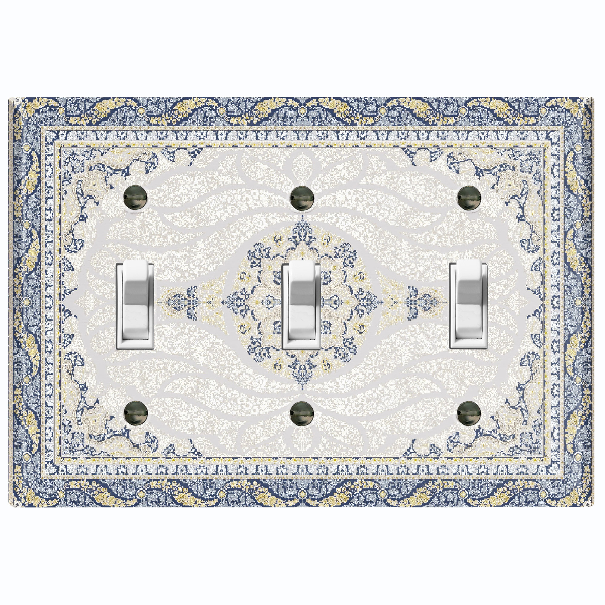 WorldAcc Rustic Blue Carpet Rug Print Nature Themed 3 - Gang Toggle ...