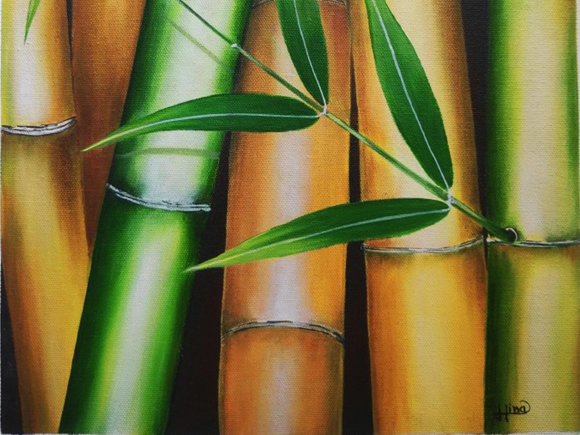 Bay Isle Home™ Bamboo Tree | Acrylic Painting By Hina Sudhir Mahuvagara ...