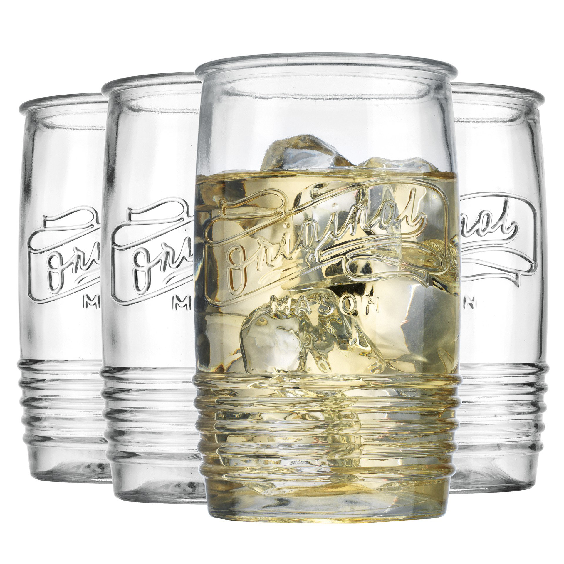 Home Essentials and Beyond Retroware 4 - Piece 20oz. Glass Drinking ...