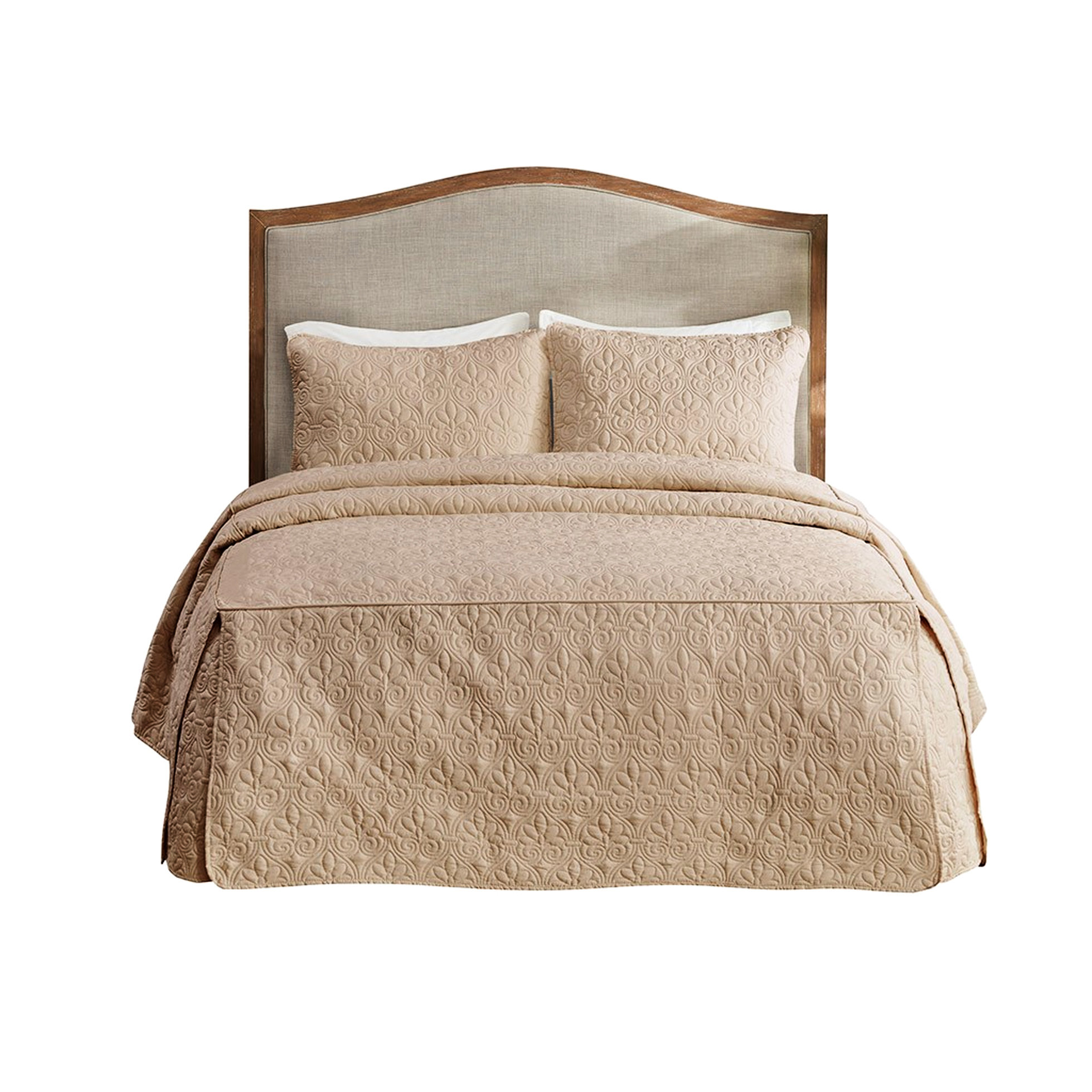 Wovilo Navy King Bedspread - 3 Piece, , Split Corner Design, Soft Fill ...