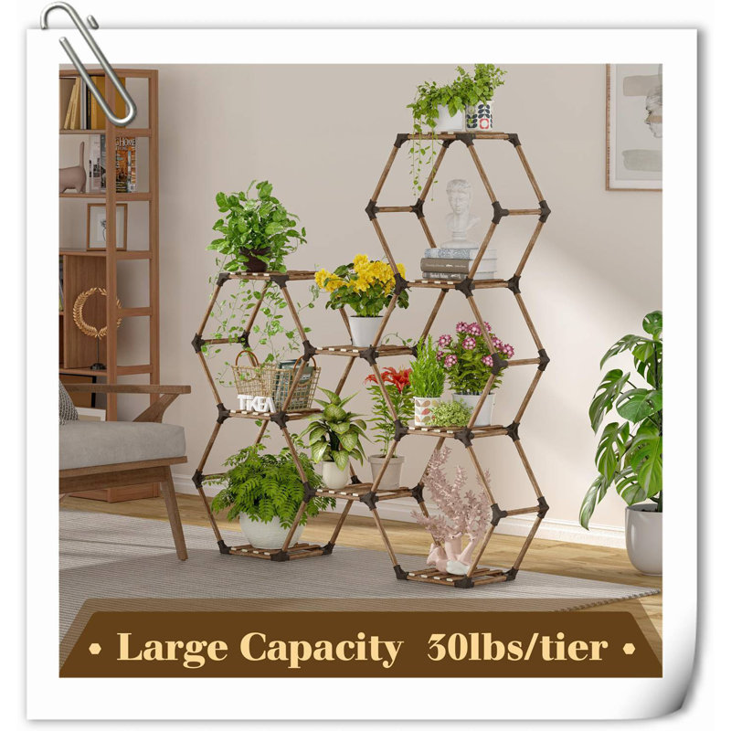 Arlmont & Co. Plant Stand Indoor Hexagonal Plant Stand For Multiple ...