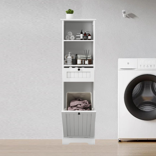 QZV Wood Cabinet Laundry Hamper | Wayfair