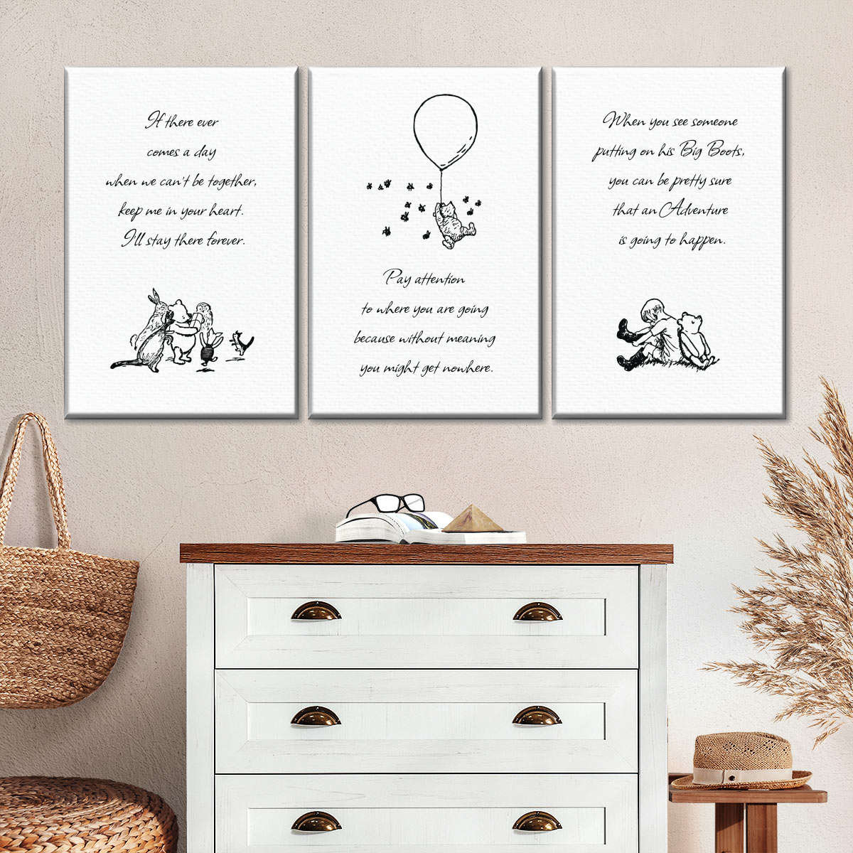 Elephant Stock Minimalist Winnie The Pooh Quotes Multi Piece Canvas ...
