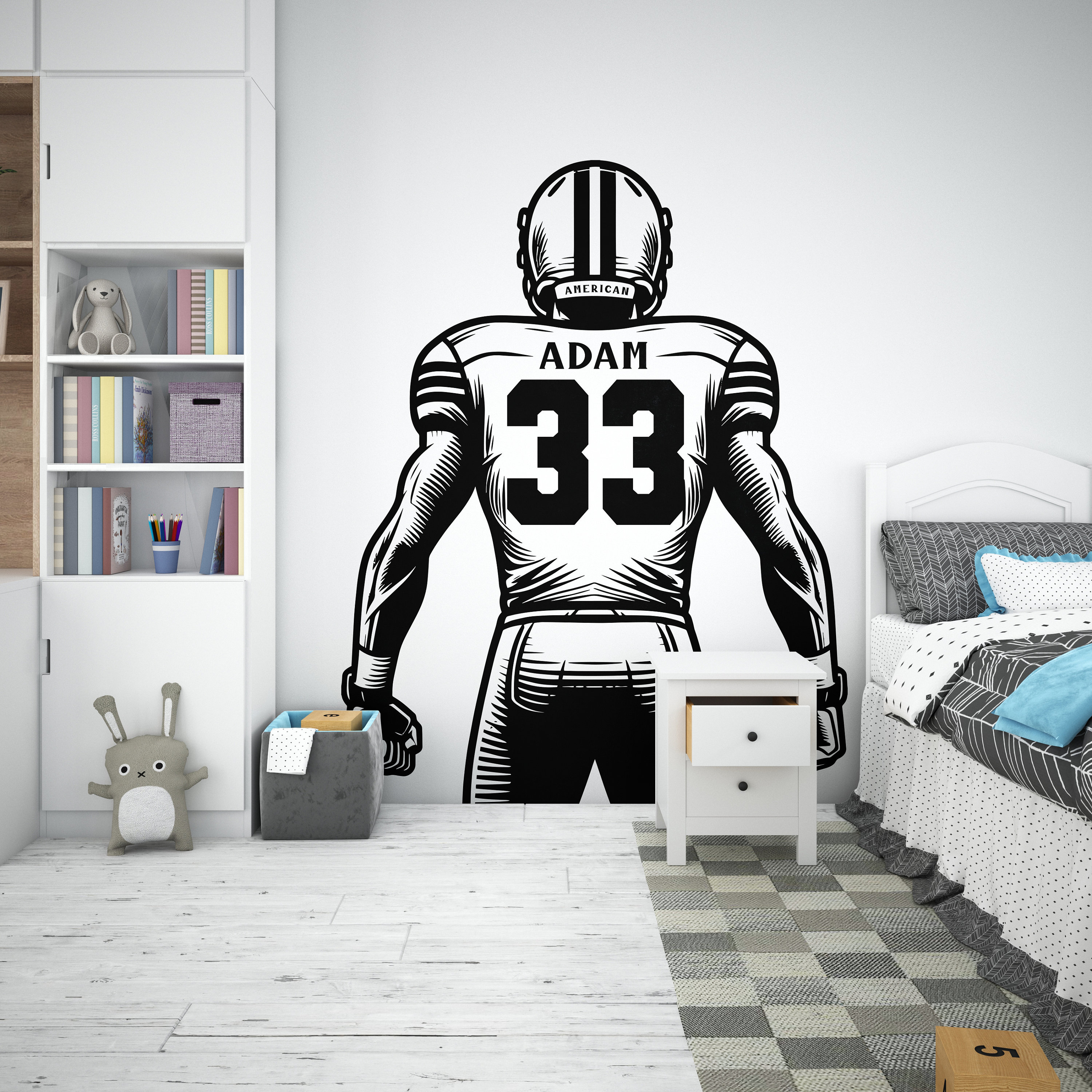 Trent Austin Design® Large Custom Name American Football Wall Decal ...