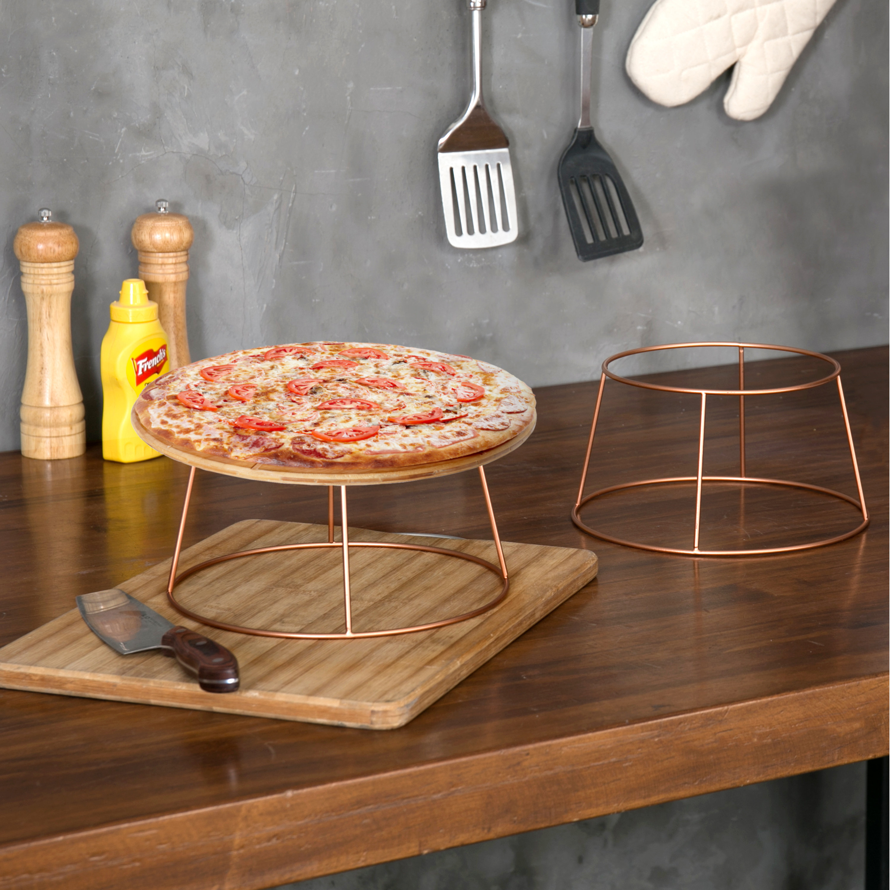 Everly Quinn 2 Piece Metal Pizza Pan Risers | Wayfair
