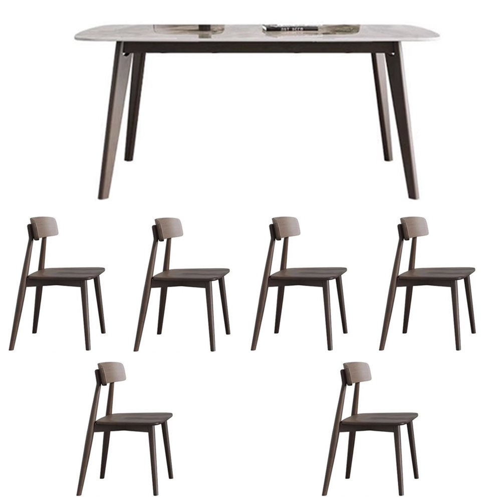 Corrigan Studio Nordic Solid Wood Slate Table Chair Set | Wayfair