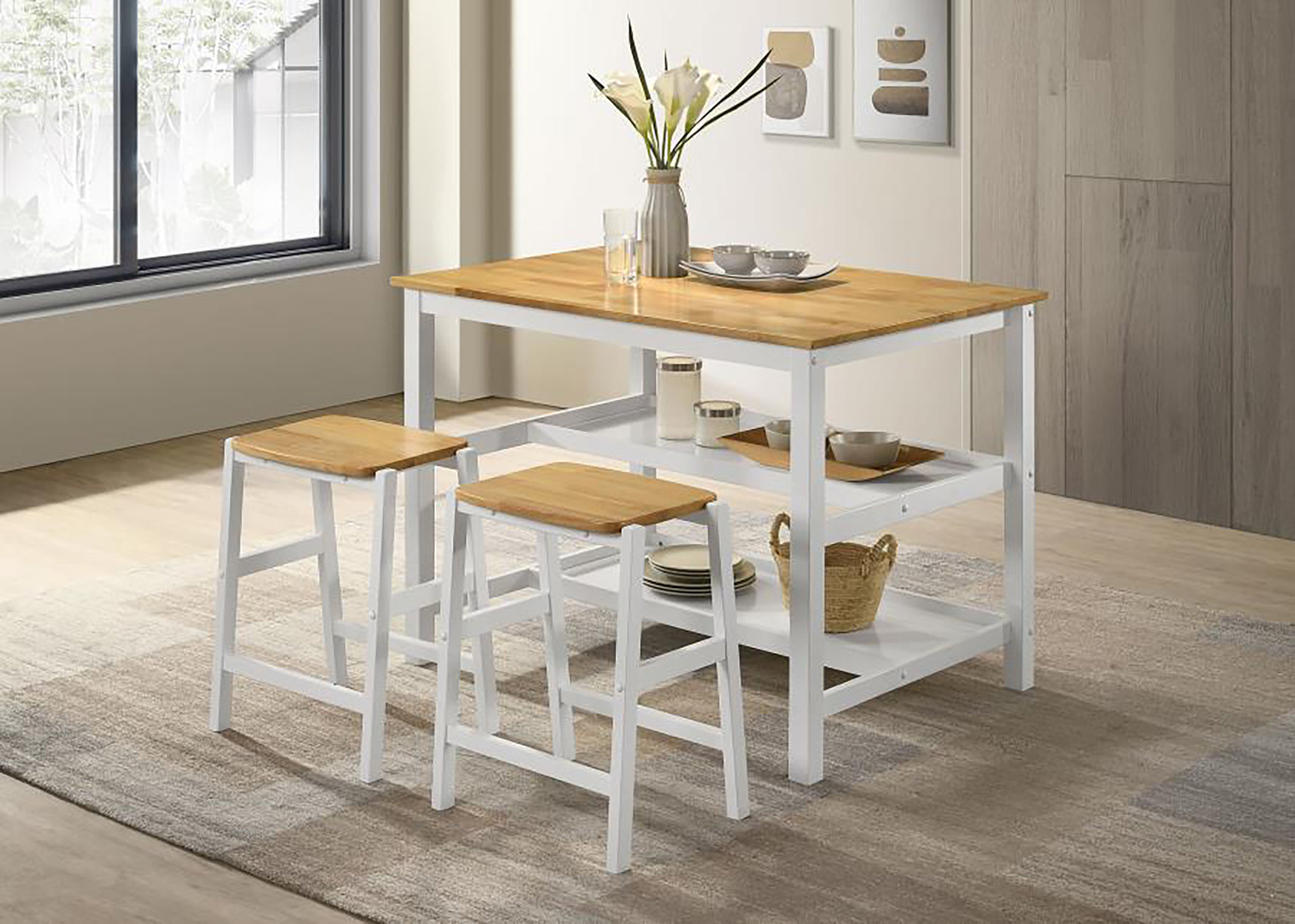 Lark Manor™ Jacomina 3-pcs Counter Height Table Set | Wayfair