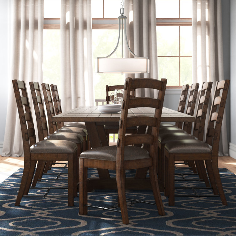 Lark Manor Ameet 11 - Piece Extendable Double Pedestal Dining Set | Wayfair