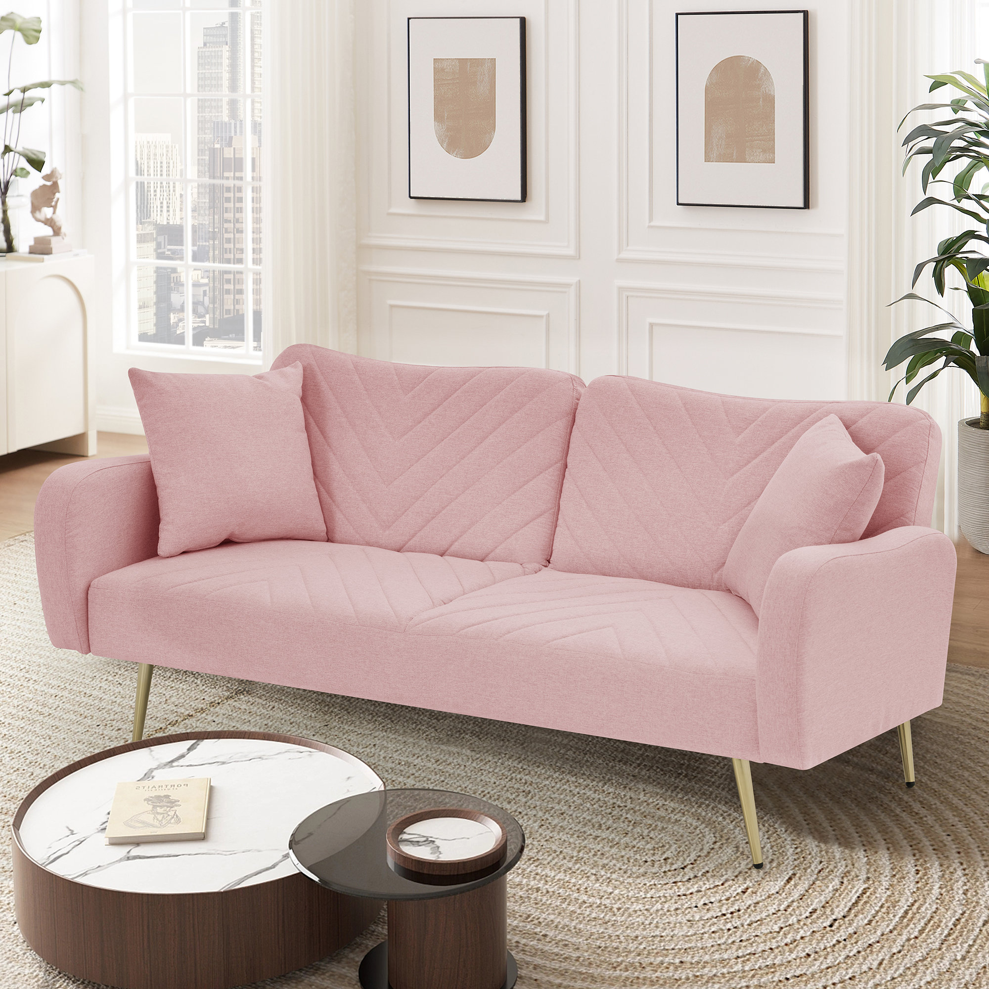 Mercer41 Quindarius 70.5'' Recessed Arm Sofa Bed & Reviews | Wayfair