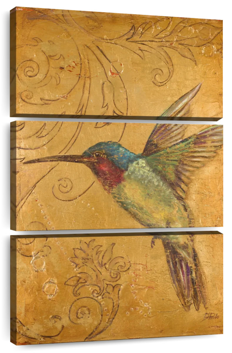 Ebern Designs Brampt Golden Hummingbird II | Wayfair