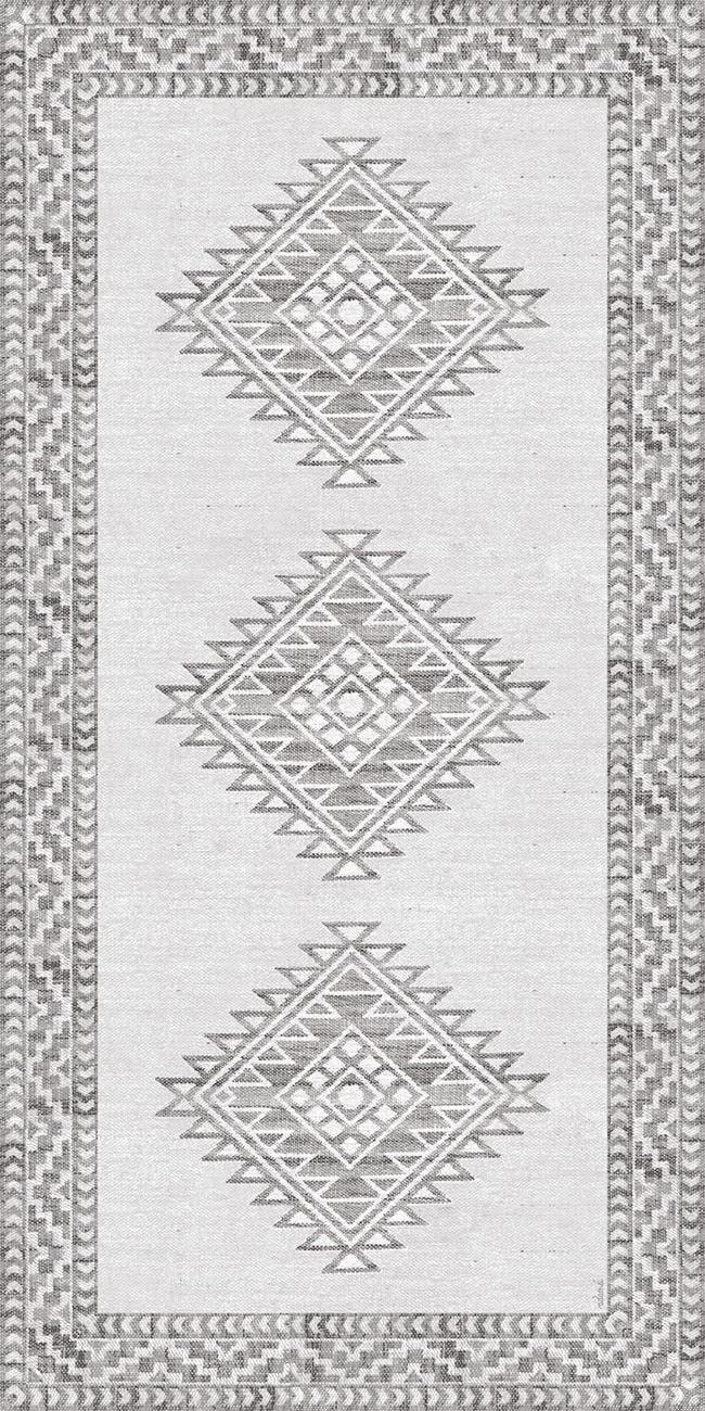 ADAMA LLC Cusco Geometric Vinyl Area Rug in Gray | Wayfair