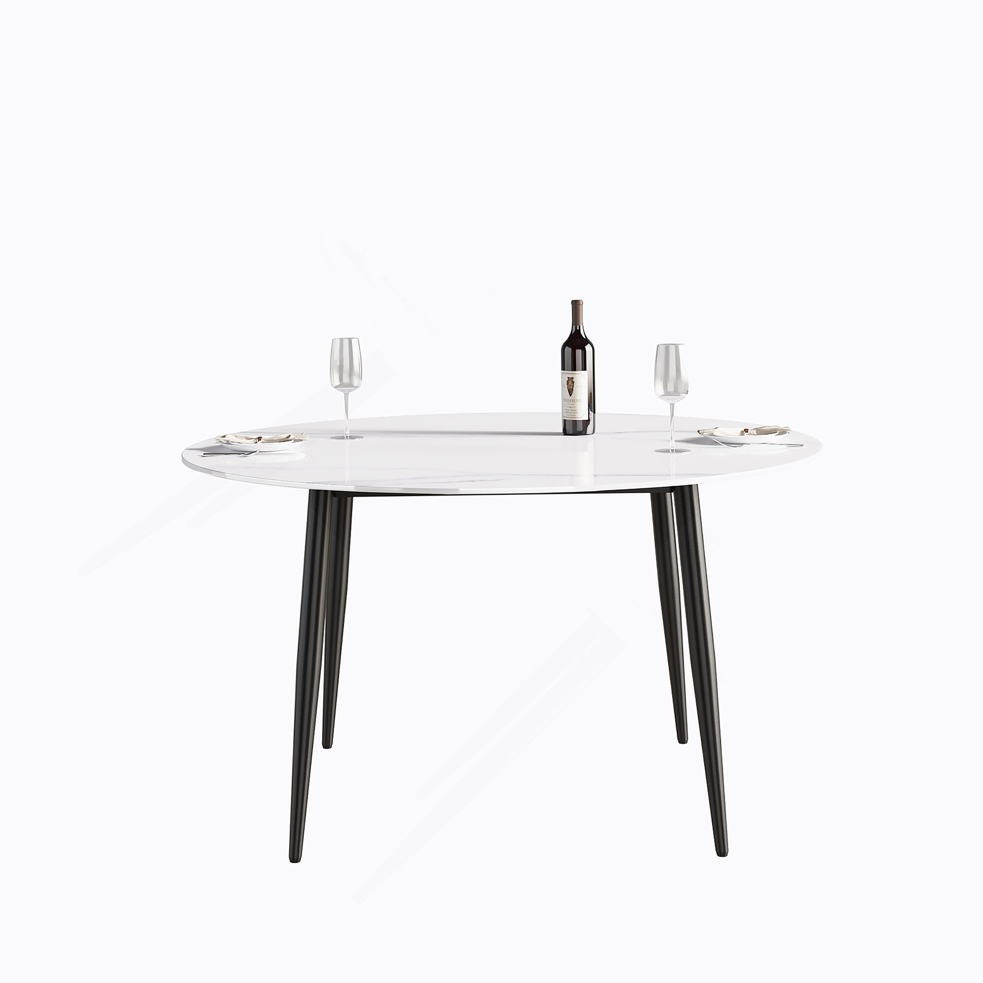 Ivy Bronx Modern man-made stone round dining table-position for 6 ...