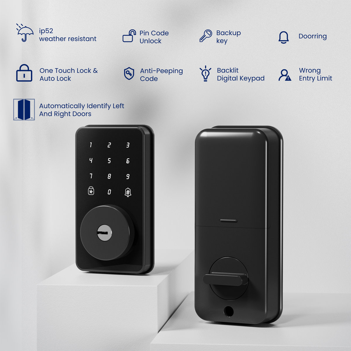 SRHSL Security Smart Lock, Keyless Entry Door Lock, Smart Door Lock ...
