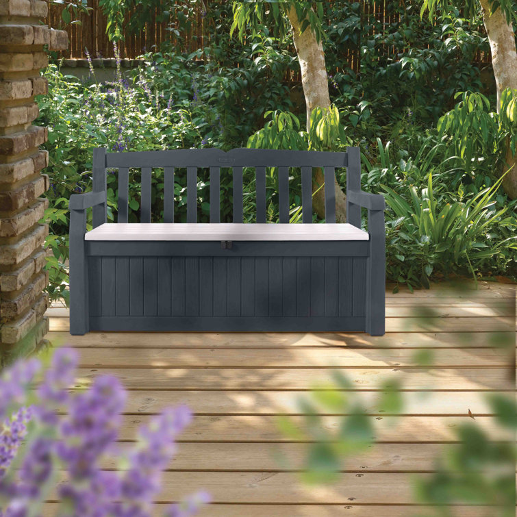 Keter Resin Storage Bench - Plastic Patio Seating White at Patricia ...