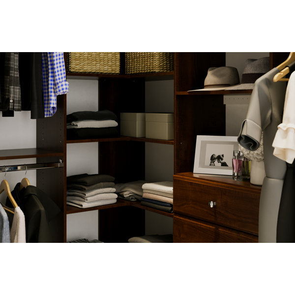 Dotted Line™ Grid 65" W - 113" W Corner Closet System (Can be Cut to ...