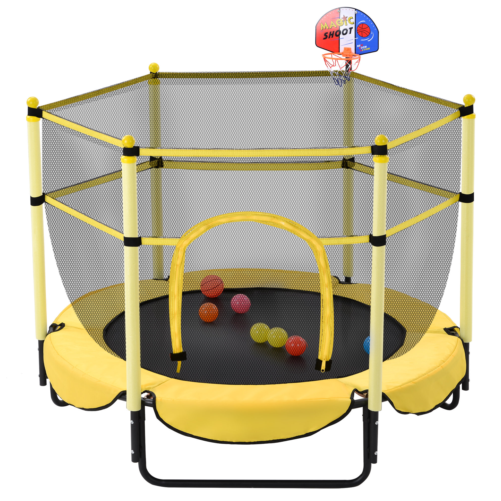 Aula 5FT Trampoline With Basketball Hoop For Fun, Outdoor & Indoor Mini ...