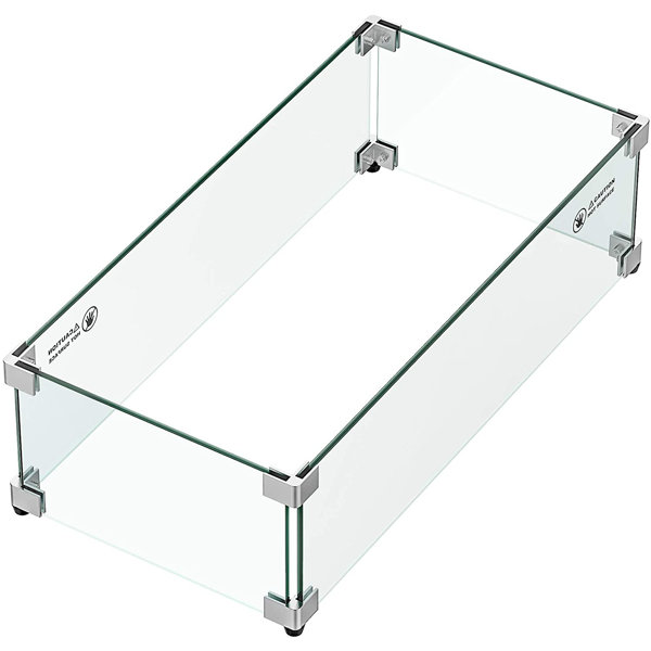 Onlyfire 24'' x 12'' Rectangle Glass Flame Guard (Glass) | Wayfair