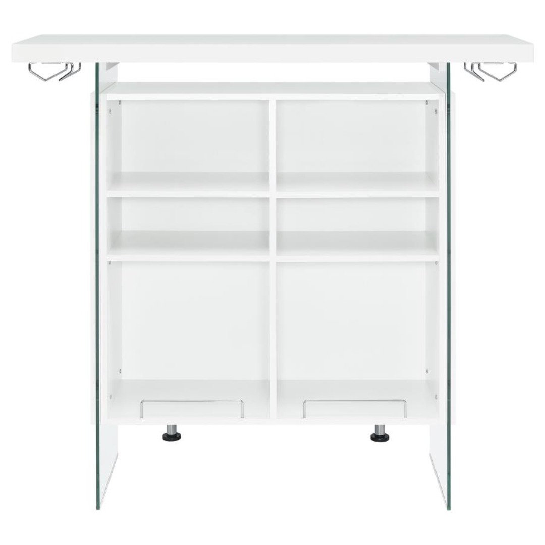 Latitude Run® Urban Hub Contemporary Bar Unit In Glossy White | Wayfair