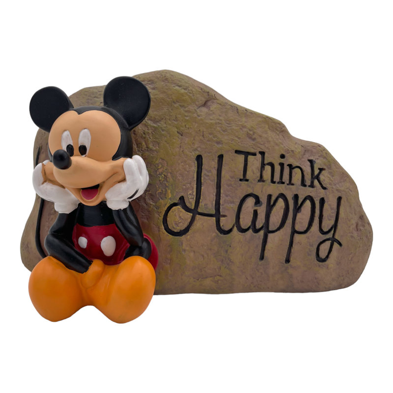 Back Yard Glory Disney Mickey Mouse Think Happy Garden Rock | Wayfair