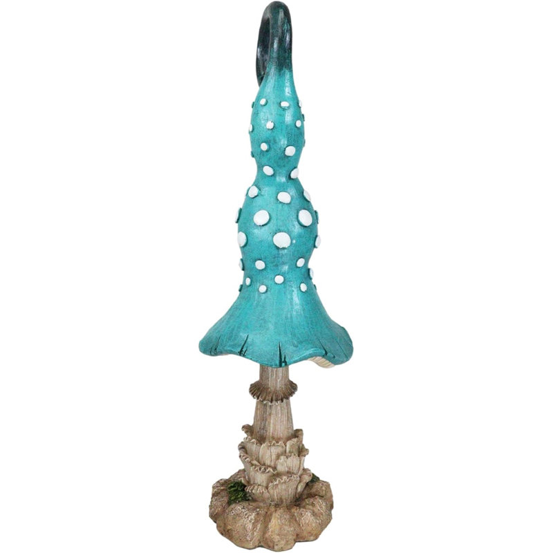 Trinx Enchanted Fairy Garden Giant Crooked Toadstool Mushroom Figurine ...