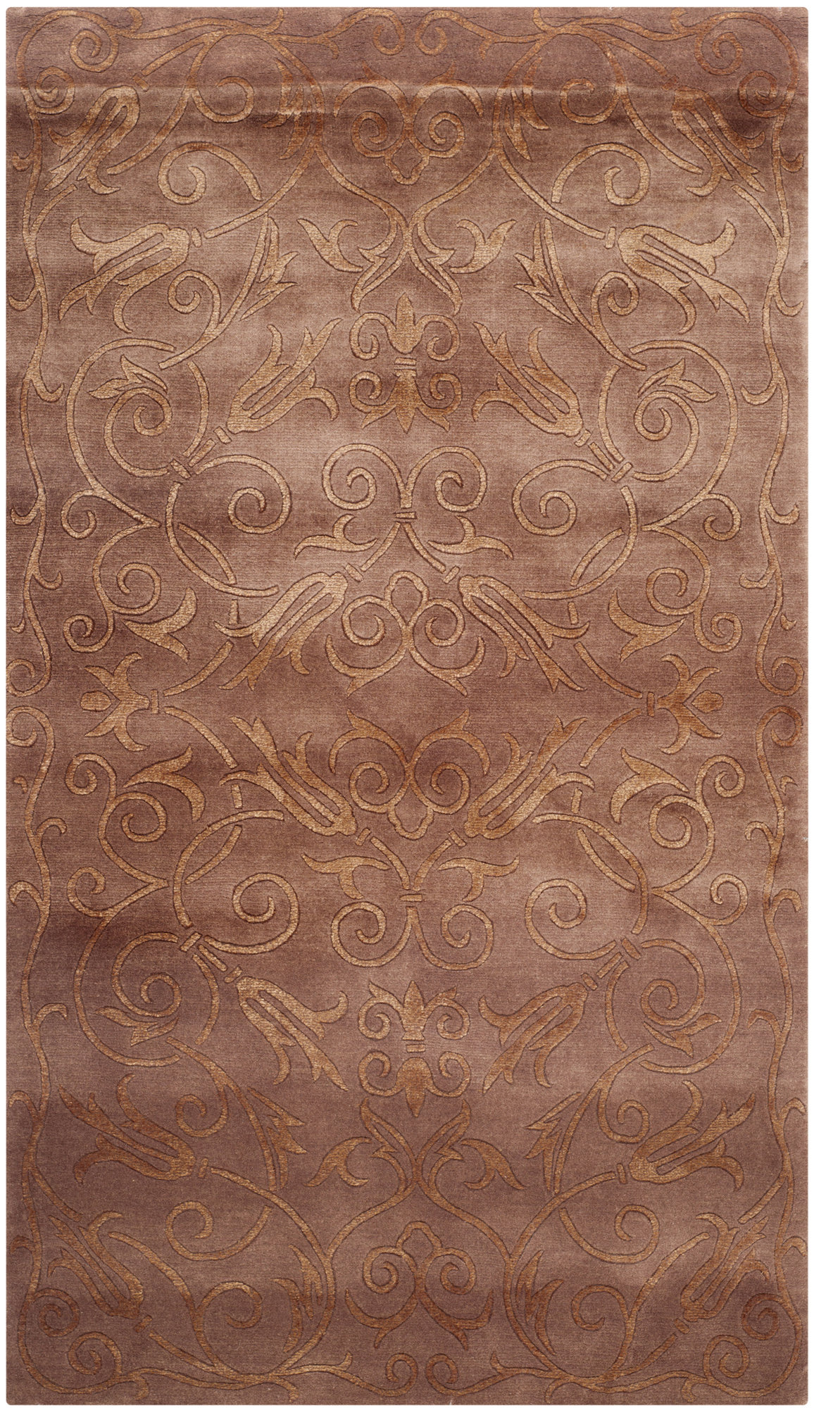 Safavieh Tibetan Hand Knotted Silk & Wool Pile Floral Rug | Wayfair