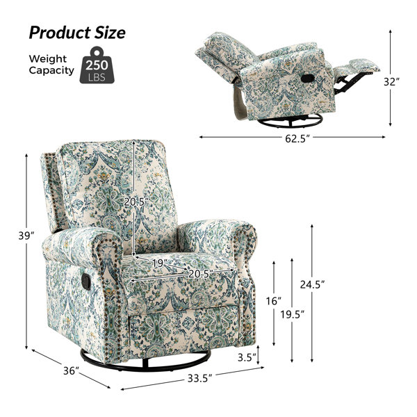 Lark Manor Antasia 34'' W Rocking Swivel Nursery Recliner & Reviews ...