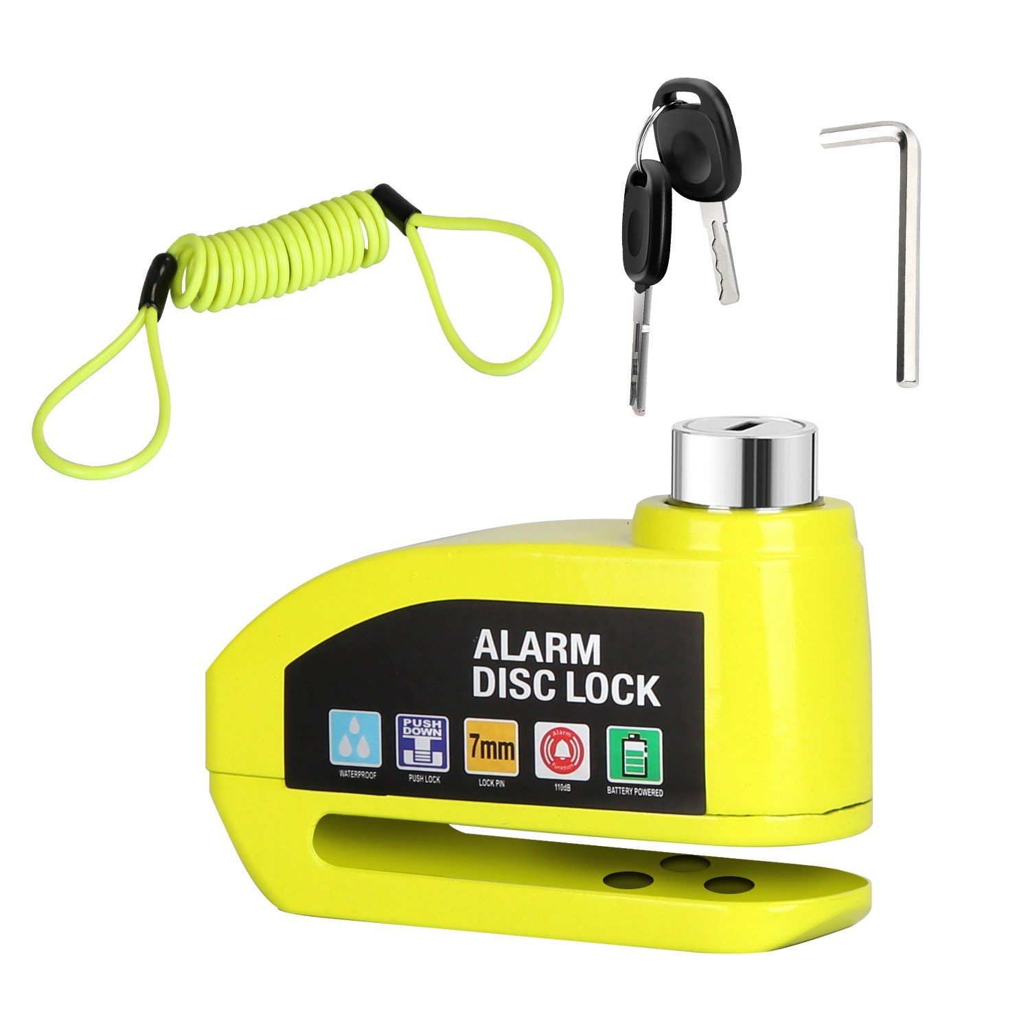 Edge Collections Motorcycle Disc Lock Alarm Anti-theft Brake Disc Wheel ...
