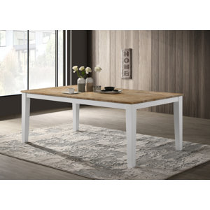 Gracie Oaks Settimo Rectangular Solid Wood Dining Table in Brown and ...