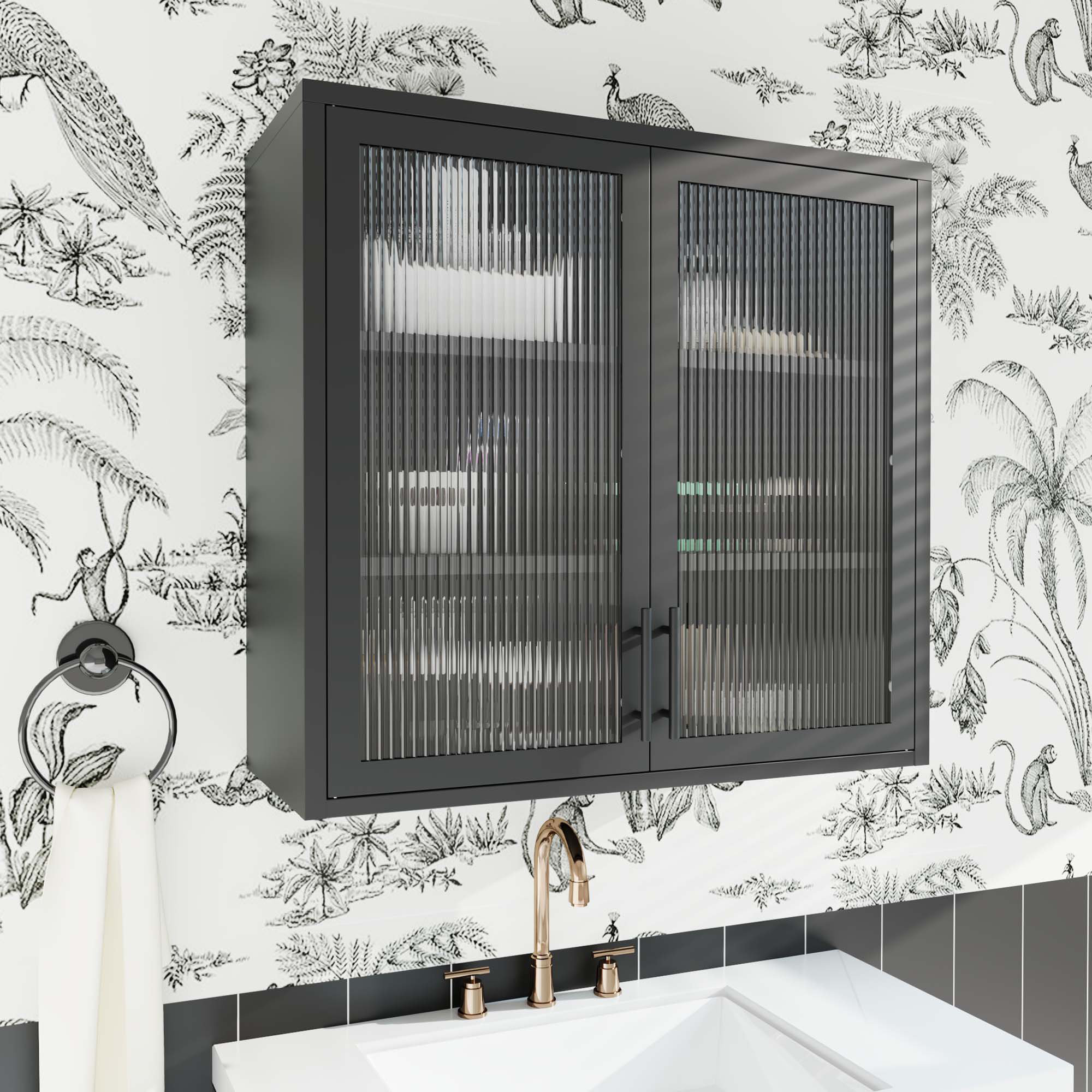 Latitude Run® Retro Style Wall Mounted Cabinet Table-Top Storage ...