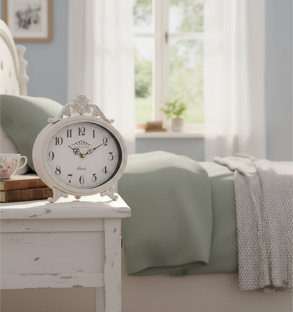 Borough Wharf Vintage Silent Table Clock for Desk & Shelf Decor ...