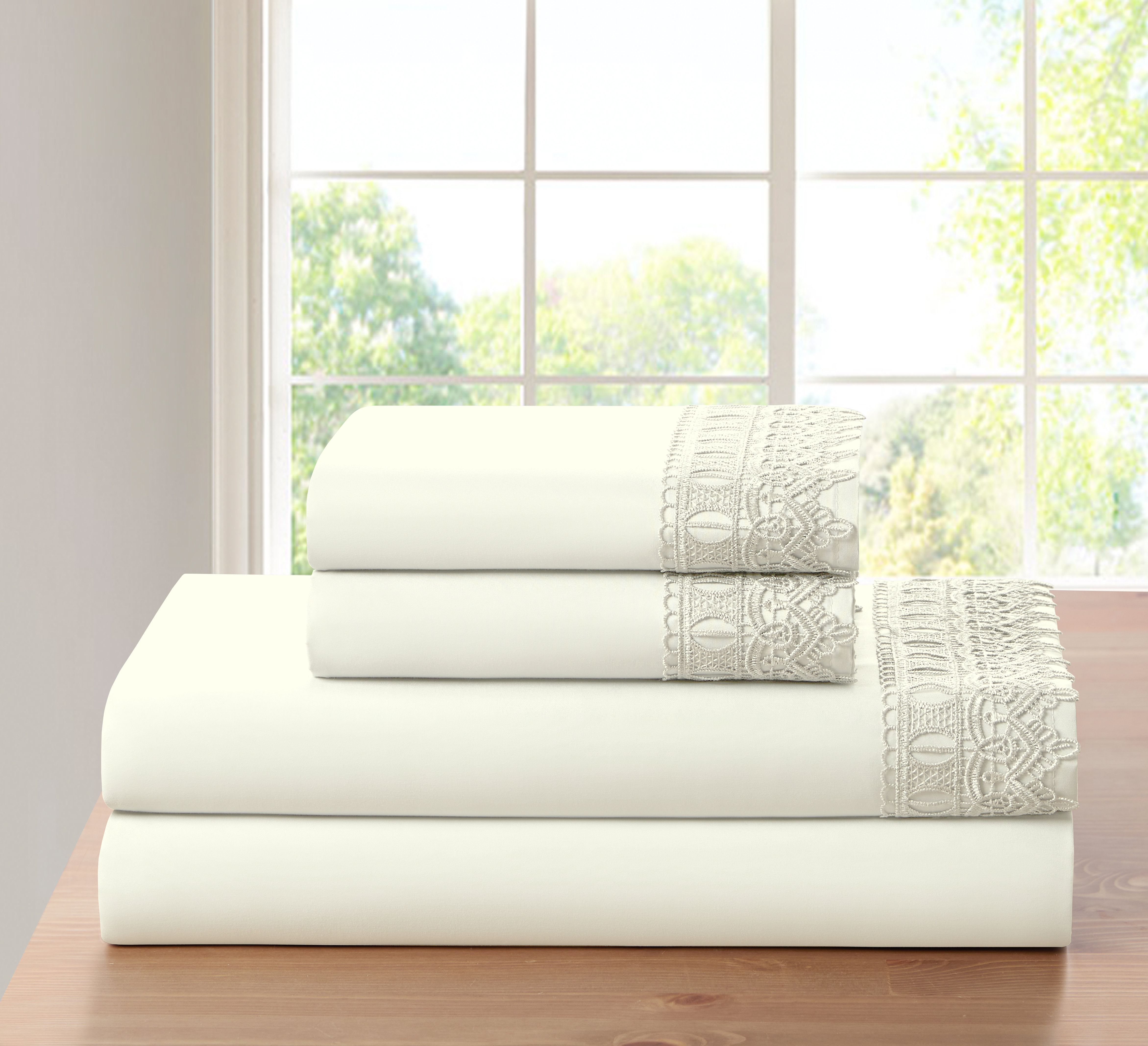 Tradelinker Bamboo 1800 Thread Count 3 Line, Lace or Solid Deep Pocket ...