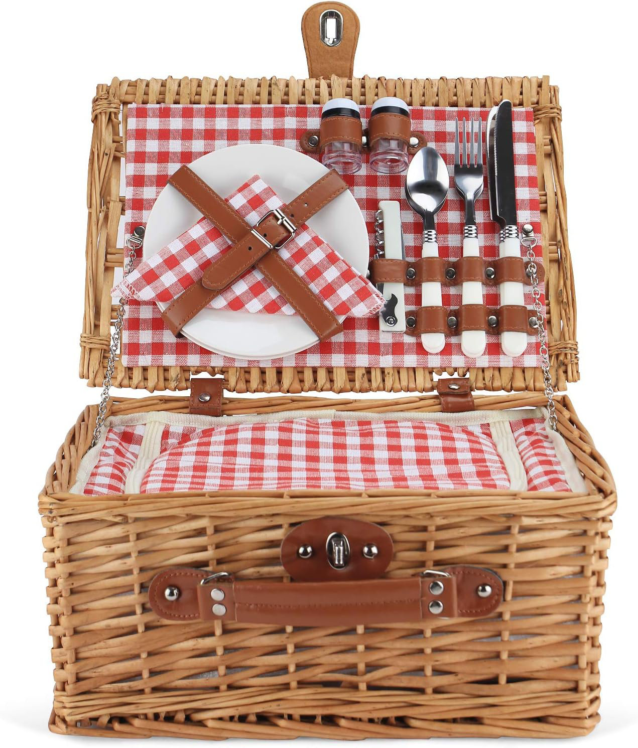 Rosalind Wheeler Wicker Picnic Basket for 2 Person, Willow Hamper ...